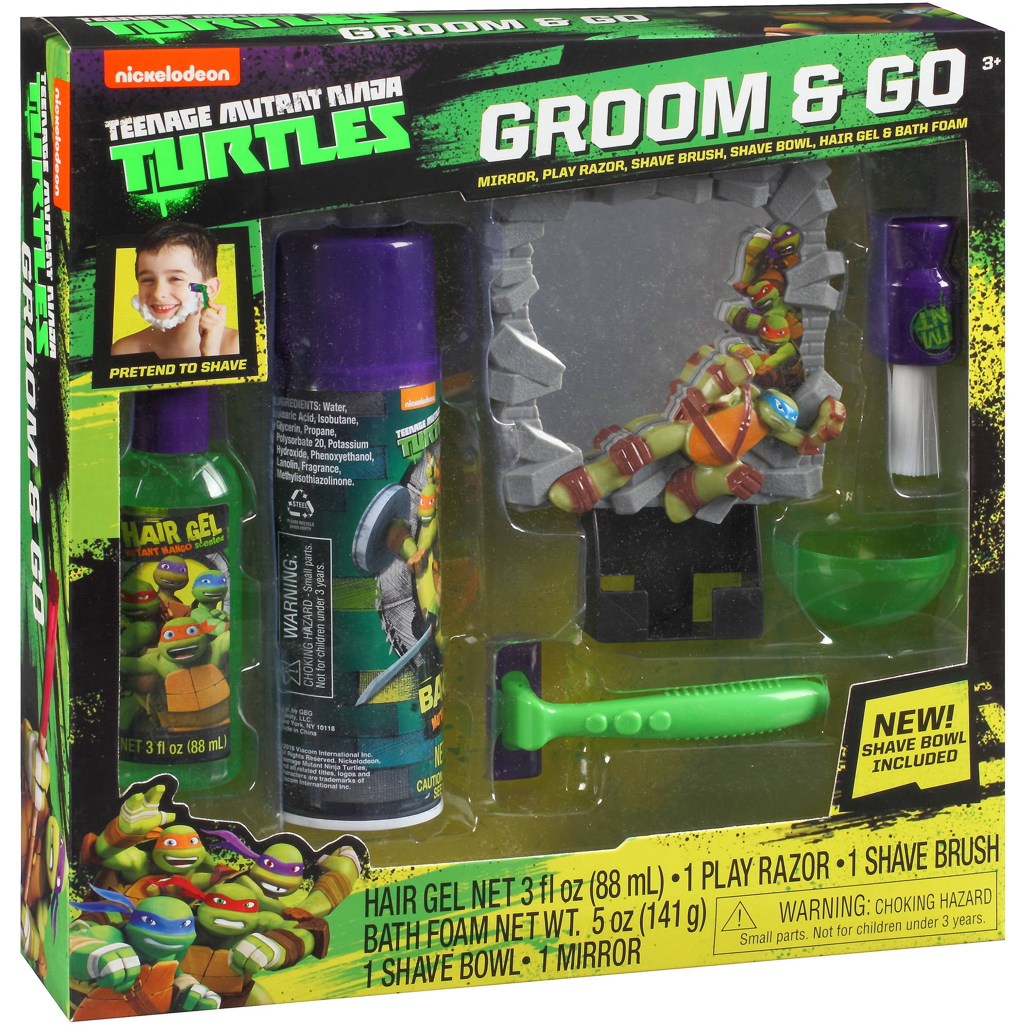 Nickelodeon Teenage Mutant Ninja Turtles Groom & Go Bathtub Play Set, 6 ...
