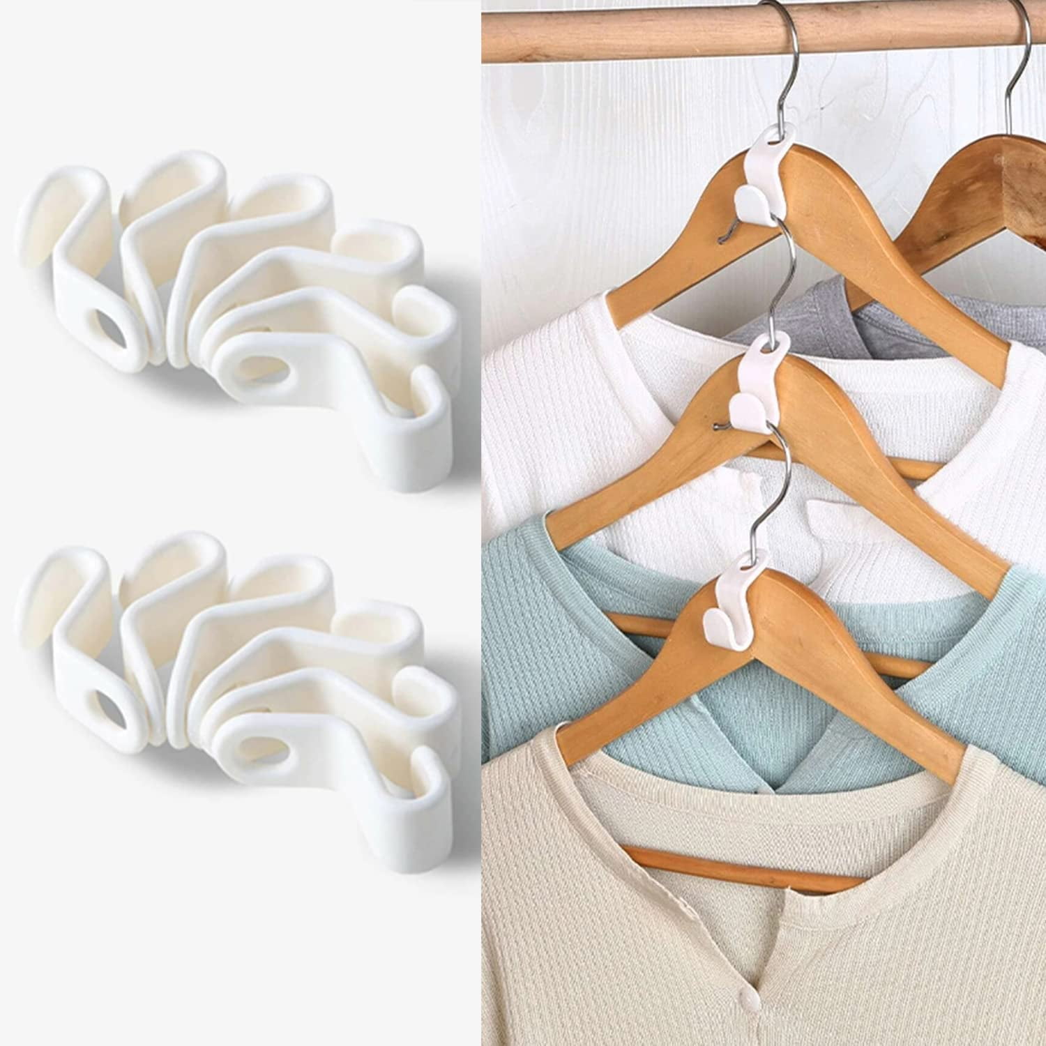 Clothes Hanger Connector Hooks 30pcs Thicken Hanger Hooks For Clothes
