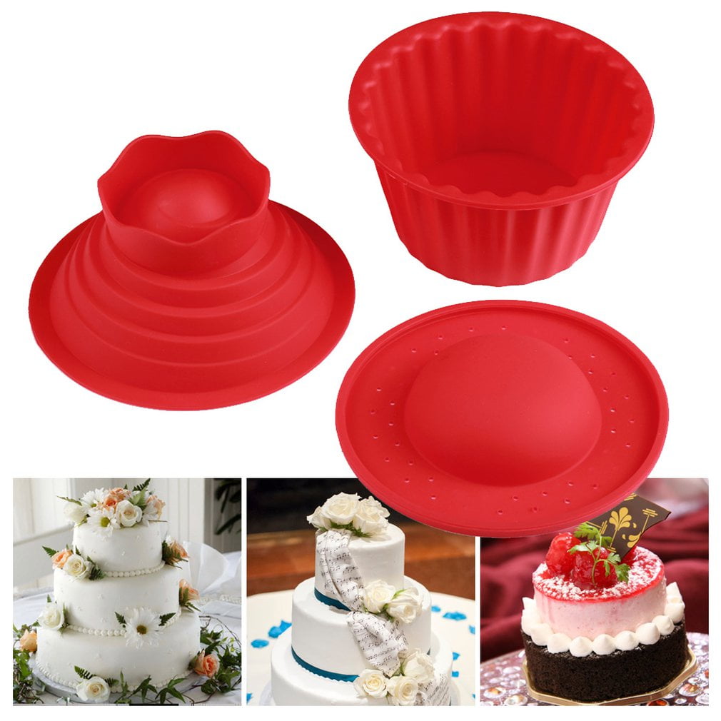 Red Giant Big Silicone Cupcake Cake Mould Top Cupcake Bake Baking Mold ...