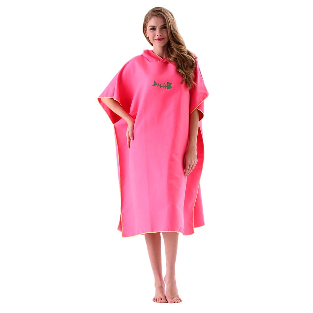 Poncho Changing Robe with Hood Comfortable Lightweight Beach Towel ...