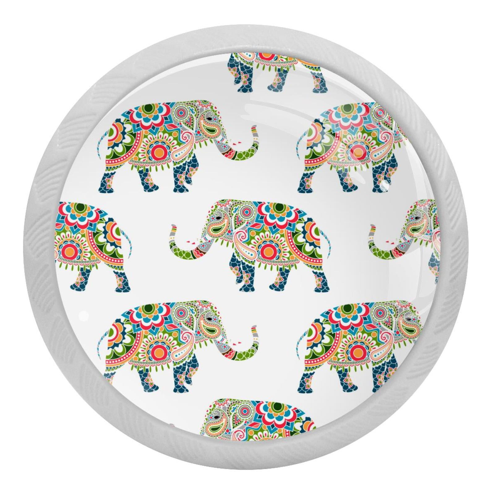 4PCS Round Elephant Cabinet Fluorescence Knob Glowing in the Dark ...