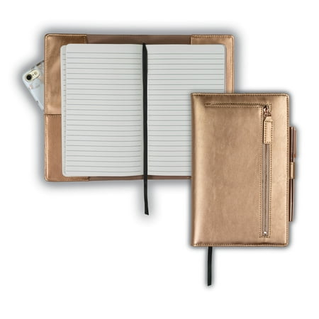 Samsill Notebook Portfolio with Zipper Accessory Pocket, Refillable 5x8 ...