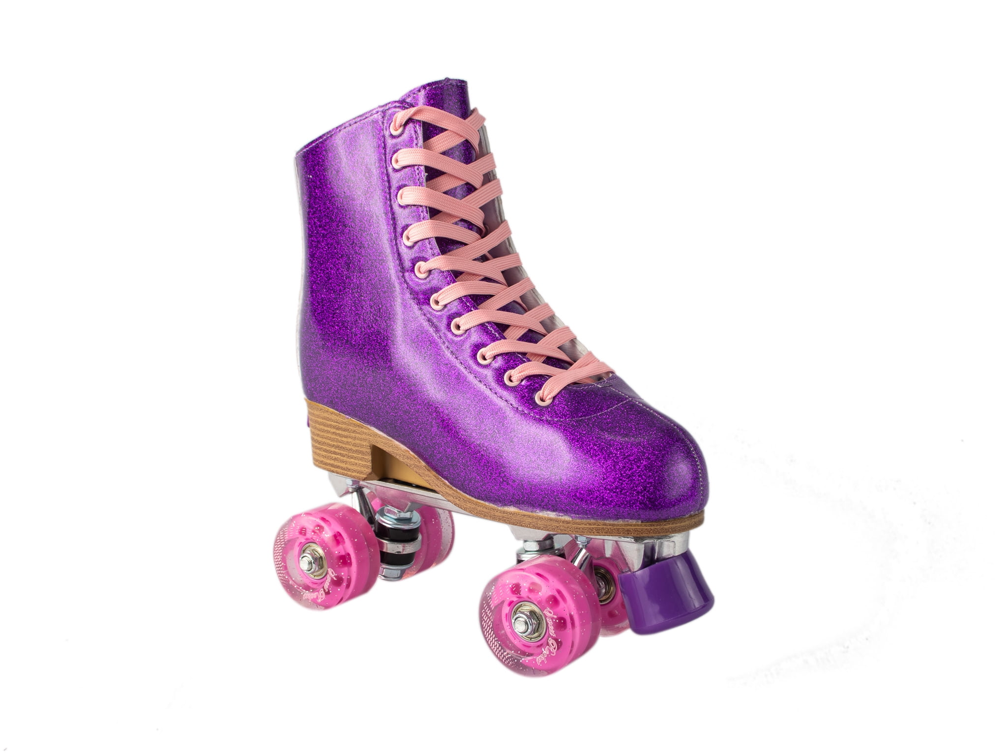 Patines Quads Ajustables de la talla 22 a 24, color morado glitter ...