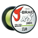 Daiwa J-BRAID x8 Braided Fishing Line (CHARTREUSE) 10lb, 1650yd/1500M ...