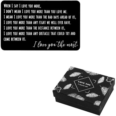 HSD Anniversary Card for Men, Metal Wallet Card Insert, Engraved I Love ...