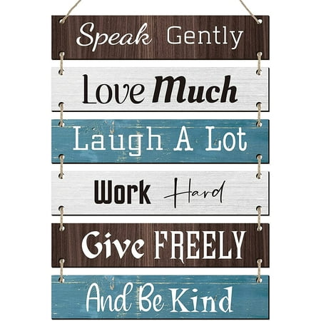 Rustic Farmhouse Wooden Sign Speak Gently Love Much Inspirational ...