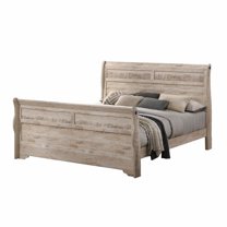 Roundhill Furniture Maderne Traditional Wood Panel Bed, King Size ...