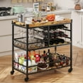 "Aiho Metal Home Bar Serving Cart, 38""H, with Storage for Essentials ...