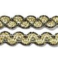 20M 1/2 Inch Black Gold Ribbon Metallic Woven Braid Lace Trim Polyester ...