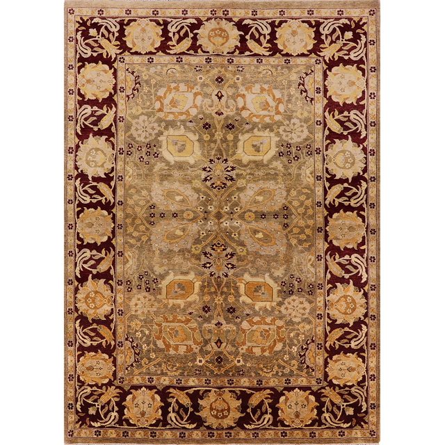 Ahgly Company Indoor Rectangle Mid-Century Modern Orange Oriental Area ...