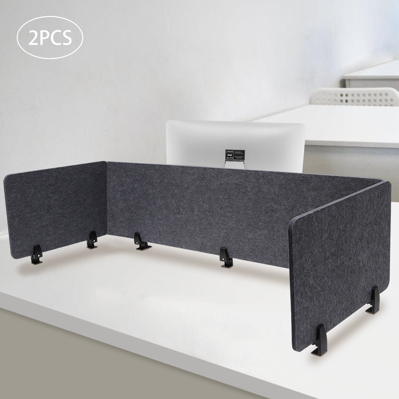 Thickness 15mm ReFocus Raw Clamp-on Acoustic Desk Divider Mounted ...