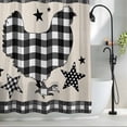 Farm Animals Shower Curtains for Bathroom, Star Hen Linen Texture Black ...