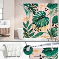 Pink Abstract Tropical Leaves Shower Curtain for Bathroom Set Girl ...