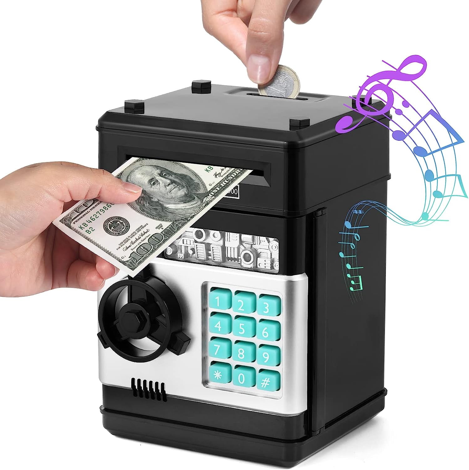 AYAOQIANG Electronic Piggy Bank for Kids Cash Coin ATM Money Saver Coin ...