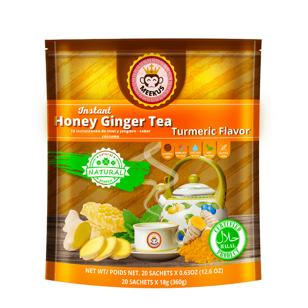 Meekus Honey Ginger Tea Turmeric Flavor 20 sachets X 0.63 Oz 12.6 Oz ...