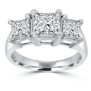 14 K Gold Double-Layer Square Diamond Princess Ring - Walmart.com