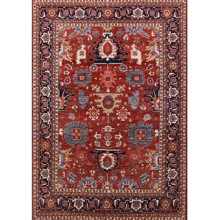 Ahgly Company Indoor Rectangle Mid-Century Modern Cranberry Red ...