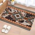 Brown Vintage Boho Bathroom Rug Washable 2x3 Entryway Rug Non Slip ...