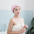Yuehao Womens Double Waterproof Satin Bathing Cap Reusable Silk Hair