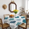 Abstract Blue Green Geometric Table Cloth 54x54in, Waterproof Square ...