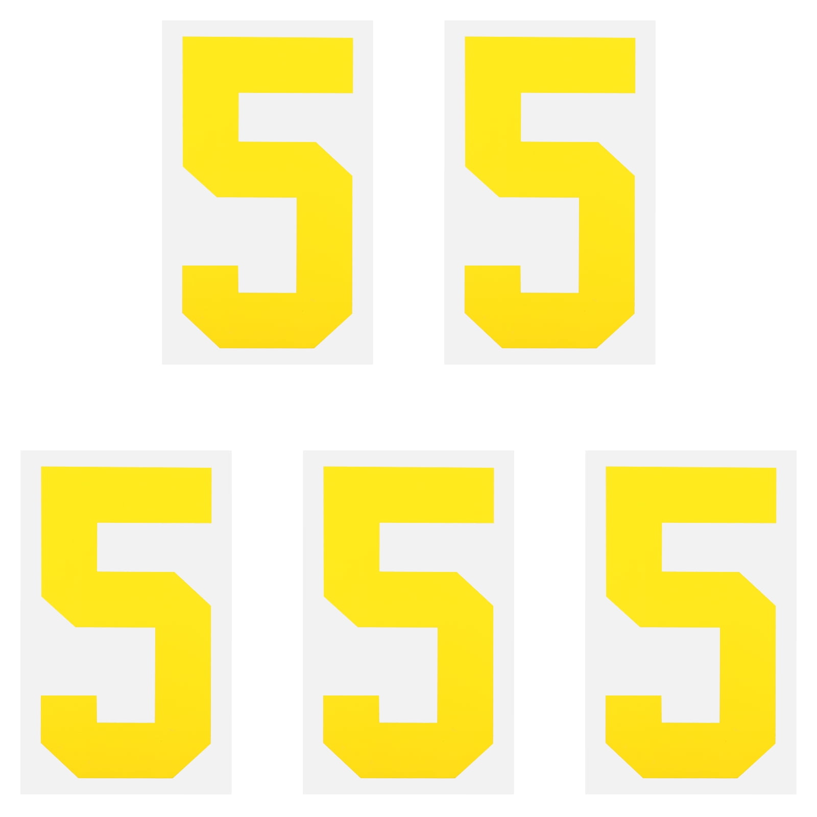 Iron on Number 5 Heat Transfer 8" Yellow Single Number 5 Pack - Walmart.com
