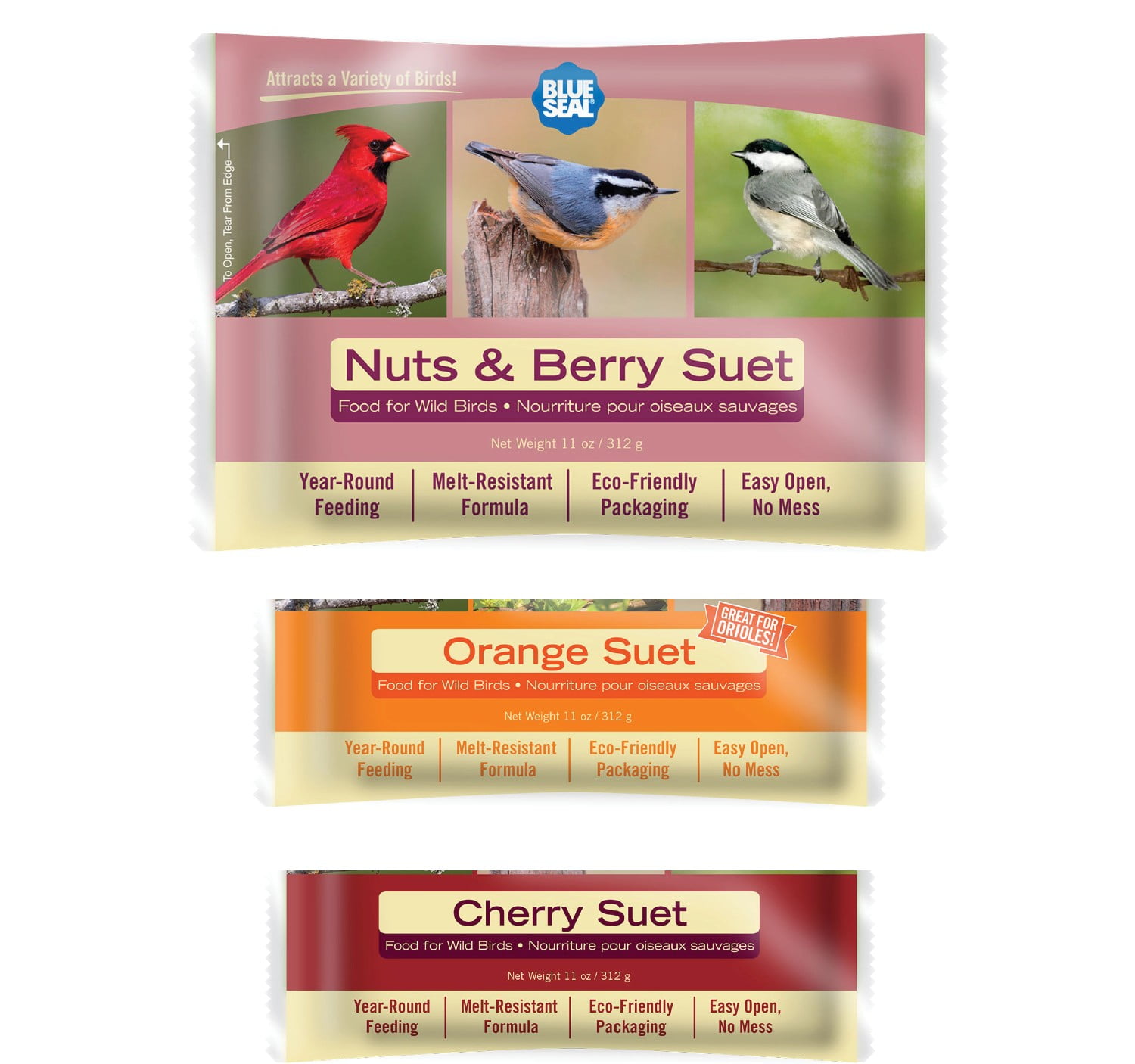 Blue Seal Berry Blend Suet Cakes for Wild Birds - 11oz Suet Feeder ...