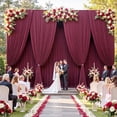 20ft x 12ft Burgundy Wrinkle Free Polyester Backdrop Curtains 4 Panels ...