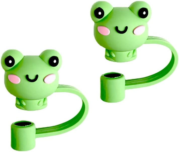 2 Pcs Straw Covers Cap Silicone Straw Tips Cover Reusable Drinking ...