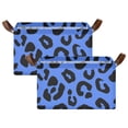 Blue Background Pattern Collapsible Storage Bin Open Home Shelf Basket ...