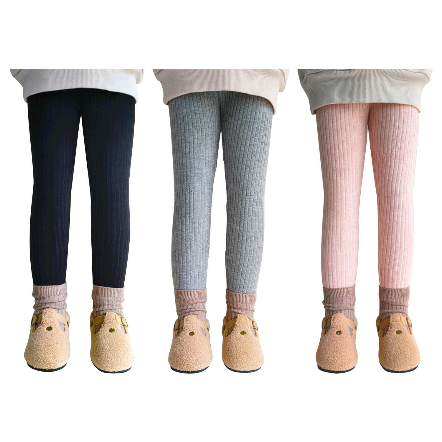 Click here for Kawell 3 Pack Girls Legging Pants Footless Knit Ba... prices