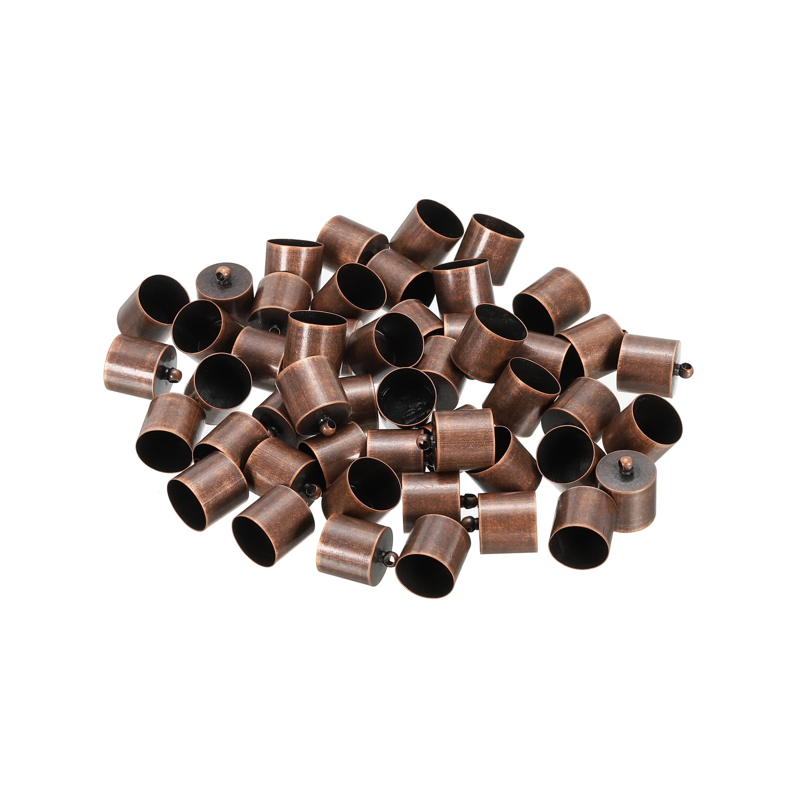 50Pcs Cord End Caps 11.5mm End Cap Barrel Beads Kumihimo End Caps Brass ...