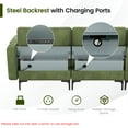 Costway Modular L-Shaped Sofa with Reversible Chaise, 4 USB Ports, Army ...