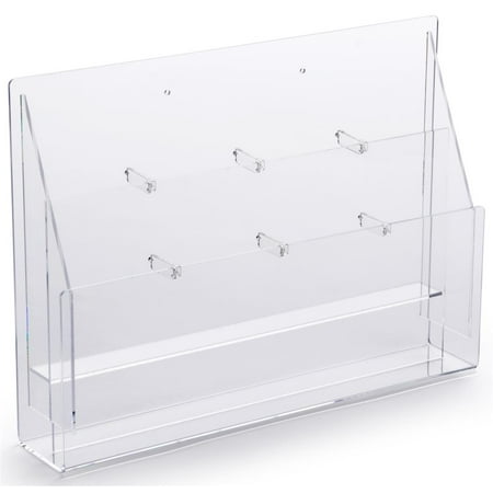 Clear Acrylic Magazine Rack with 8 Adjustable Pockets, Tiered Display ...