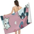 PHYHOO Cute Cat Microfiber Beach Towel for Adult Quick Dry Sand Free ...