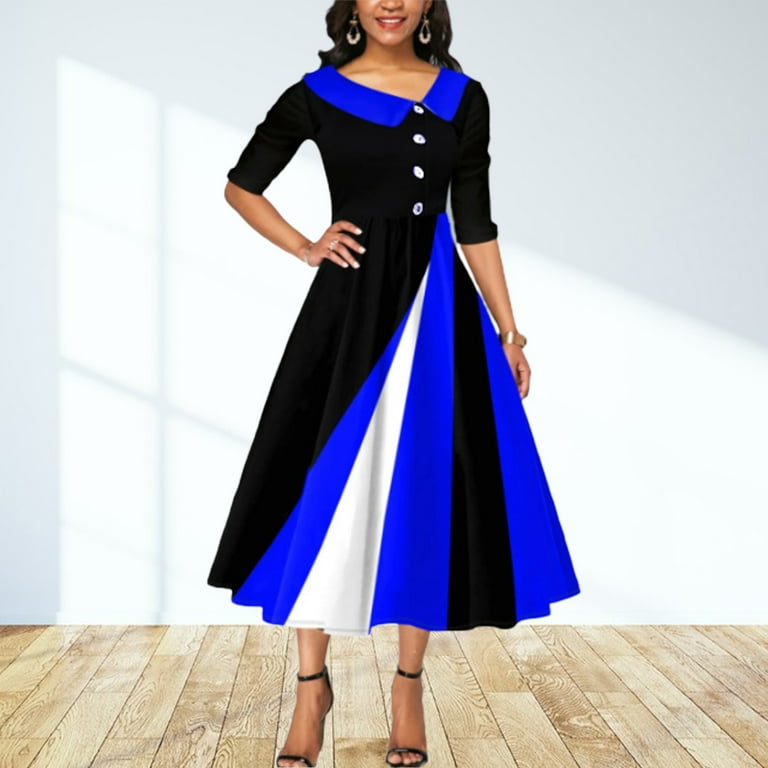 Contrasting Colors Dresses