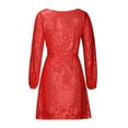 qucoqpe Women's Sparkle Glitzy Glam Sequin Long Sleeve Flapper Wedding ...