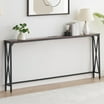 DecorTech Industrial Rectangular Wood Console Table with AC Power and ...