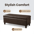 50.25 inch Wide Contemporary Rectangle Storage Ottoman Bench in ...