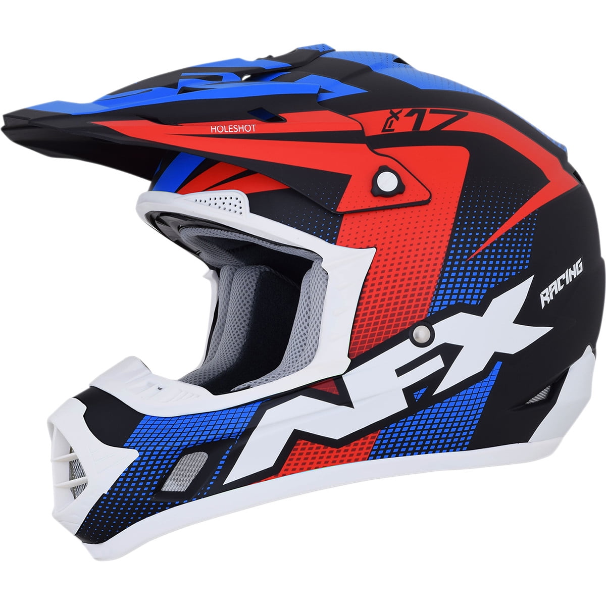 AFX FX-17 Offroad Helmet (Holeshot Black/Blue/Red/White Matte, Medium ...