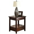 "Steve Silver Crestline 26"" Height End Table with Drawer, Mocha Cherry ...