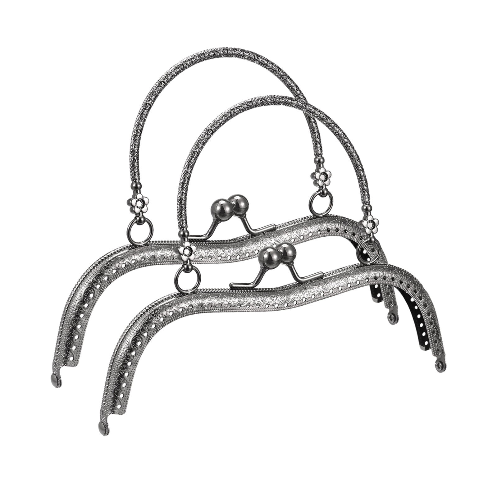 Uxcell Metal Purse Frames, 7.5" 2Pack Kiss Lock Clasp Frame for Coin ...