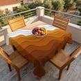Abstract Orange Grey Waves Table Cloth 60x60in, Waterproof Square ...