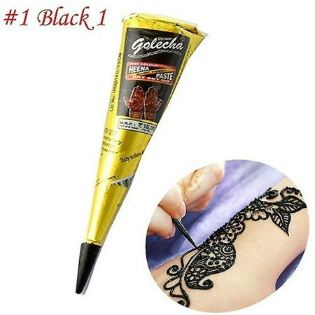 Natural Indian Henna Tattoo Ink Black Mehndi Paste Cones Cream Body ...