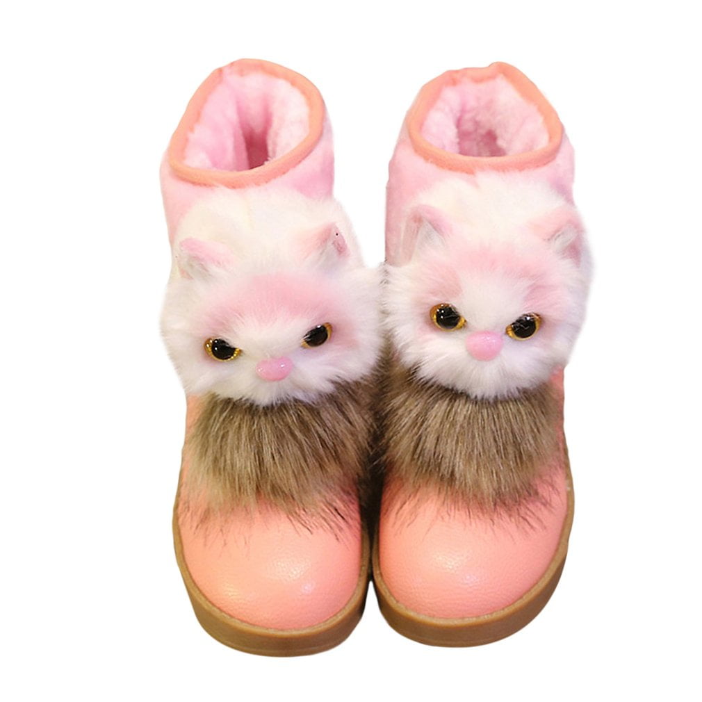 Winter Keep Warm Cute Cartoon Cat Head Snow Boots Women Ankle Boots ...