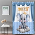 Bathroom Shower Curtain Cute Elephant Cartoon Animal Waterproof Shower ...