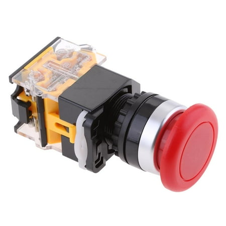 on Off Stop 1 NC 22mm Push Button with Indicator Light Momentary Switch ...