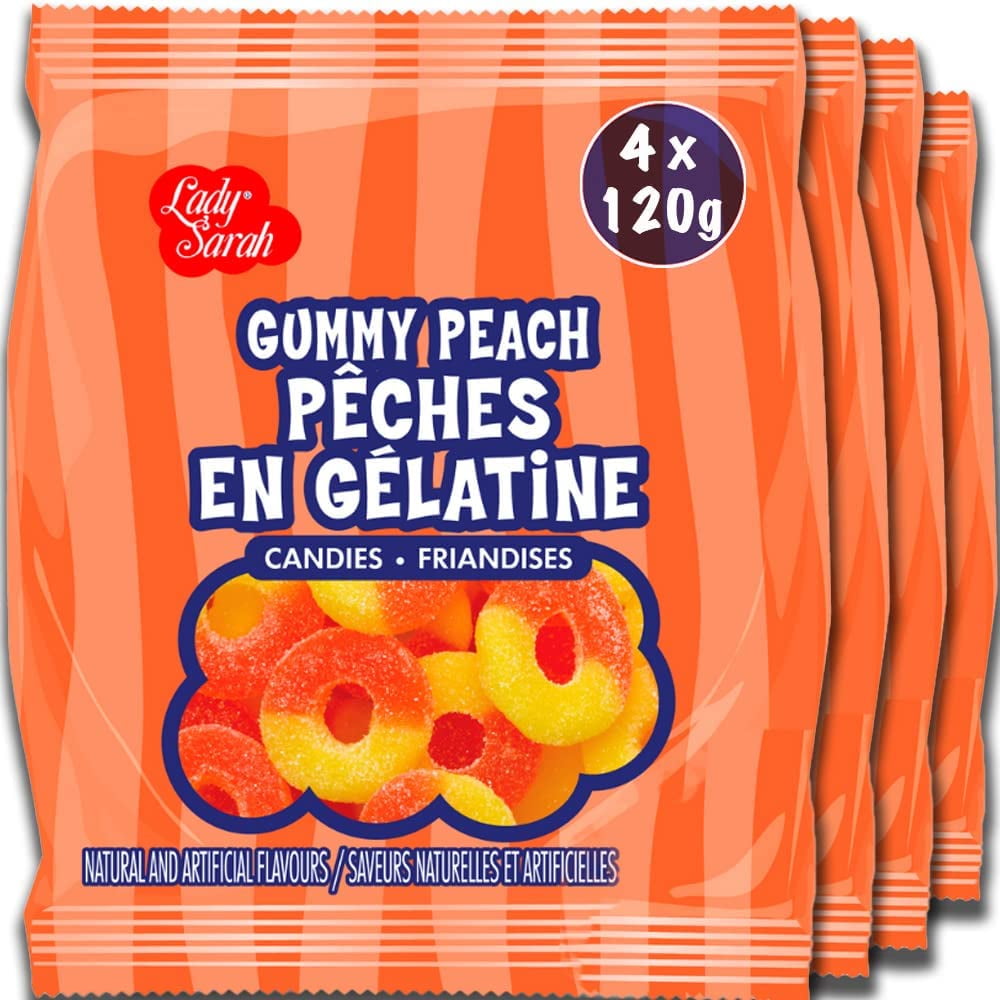 Click here for Lady Sarah Candy Bags - Gummy Peach Rings  120g (4... prices