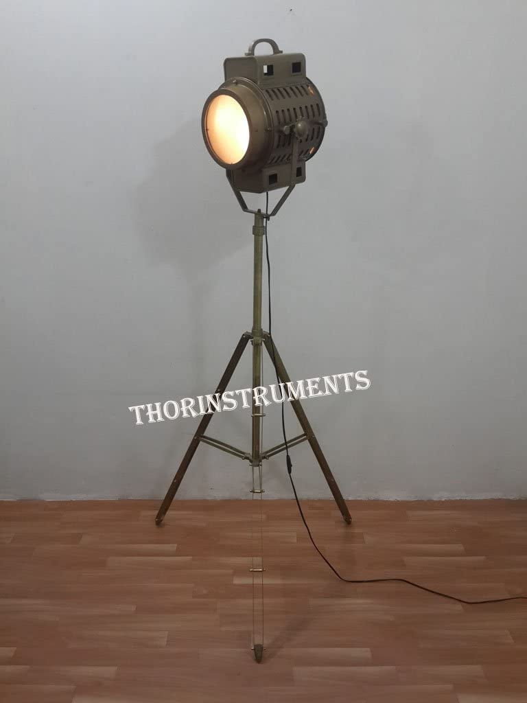 Vintage Hollywood Spot Light Searchlight Studio Floor Lamp With Tripod ...