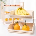 2-Tier Wooden Fruit Basket,Multipurpose Kitchen Storage for Vegetables ...