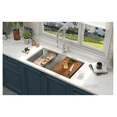 32 x 18 inch Undermount Workstation Sink, Stainless Steel Single Bowl ...
